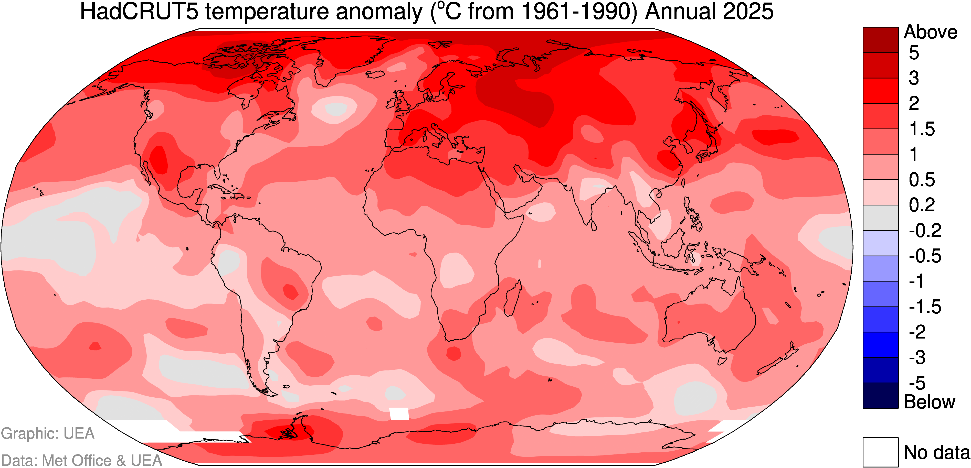 UEA Climatic Research Unit 2025 global temperature report